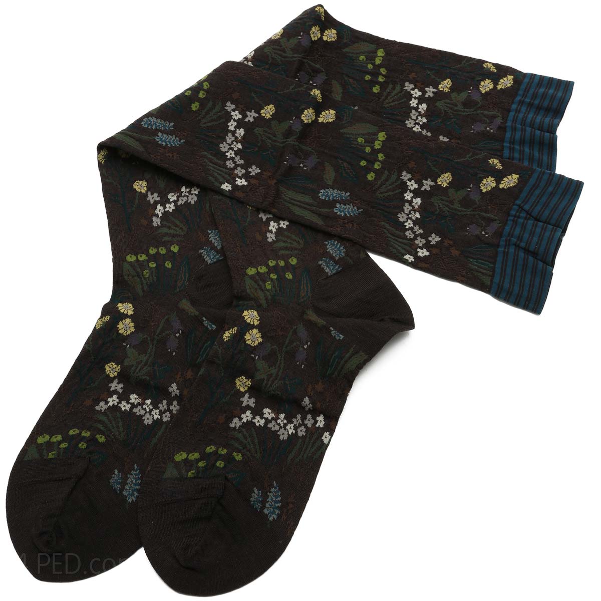 Socks: Antipast Delight Knee Hi in Brown - Ped Shoes